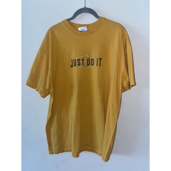 Nike | Shirts | Nike Red Tag Just Do It Yellow Tshirt Size Large L Usa ...